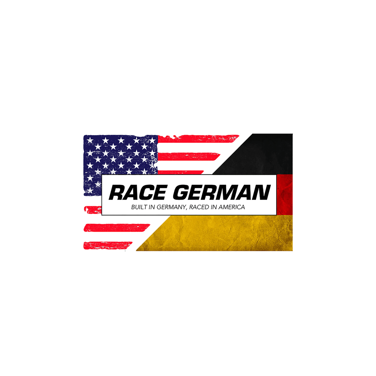 Built In Germany, Raced In America Sticker — Race German